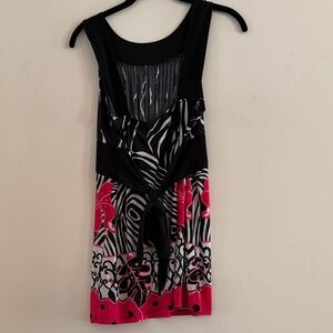 MKM Designs | Tops | Mkm Designs Black And Pink Patterned Top Size L ...